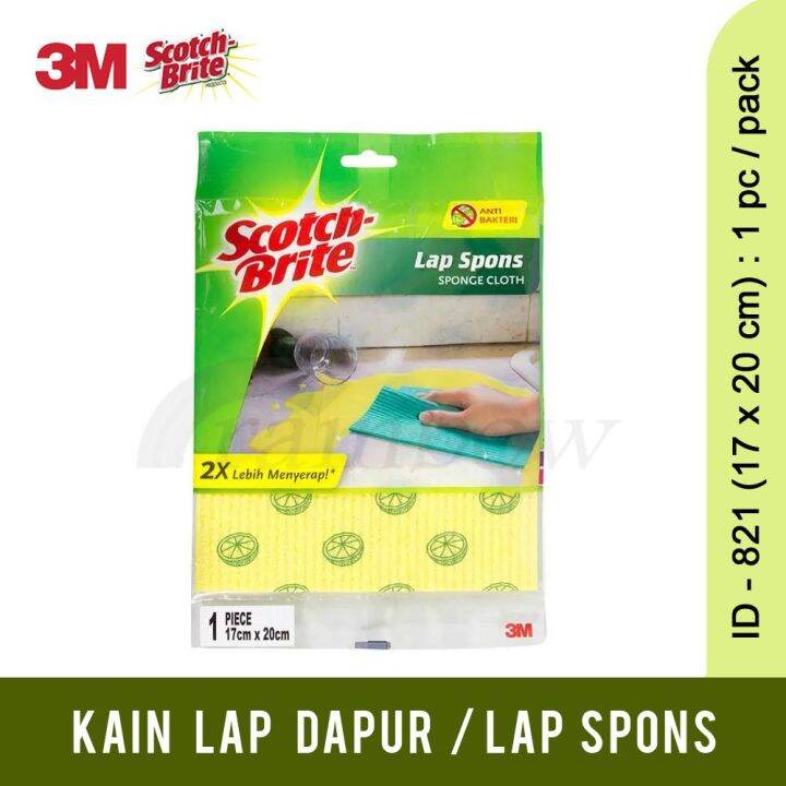 3M Scotch Brite Lap Spons Lap Sponge Lap Meja Lap Dapur ID-821 | Lazada ...