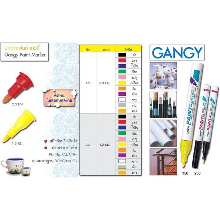 ปากกาเพ้นท์ เกนจี้150 2.3มม. (gangy paint marker) หลากสี | Lazada.co.th