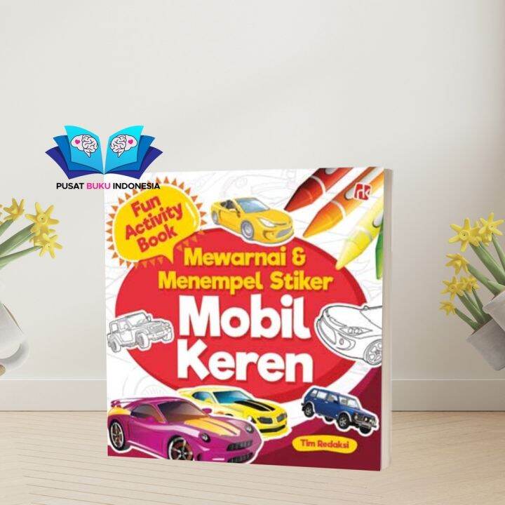 BUKU AKTIVITAS ANAK BELAJAR MEWARNAI MENEMPEL ANAK TK PAUD TEMA MOBIL ...