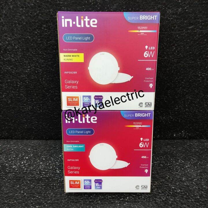 LAMPU PANEL LED DOWNLIGHT BULAT IN-LITE INLITE 6WATT INBOW INPS628R ...