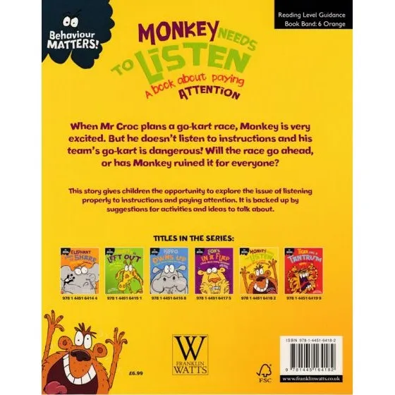 BEHAVIOUR MATTERS:MONKEY NEEDS TO LISTEN BY DKTODAY | Lazada.co.th