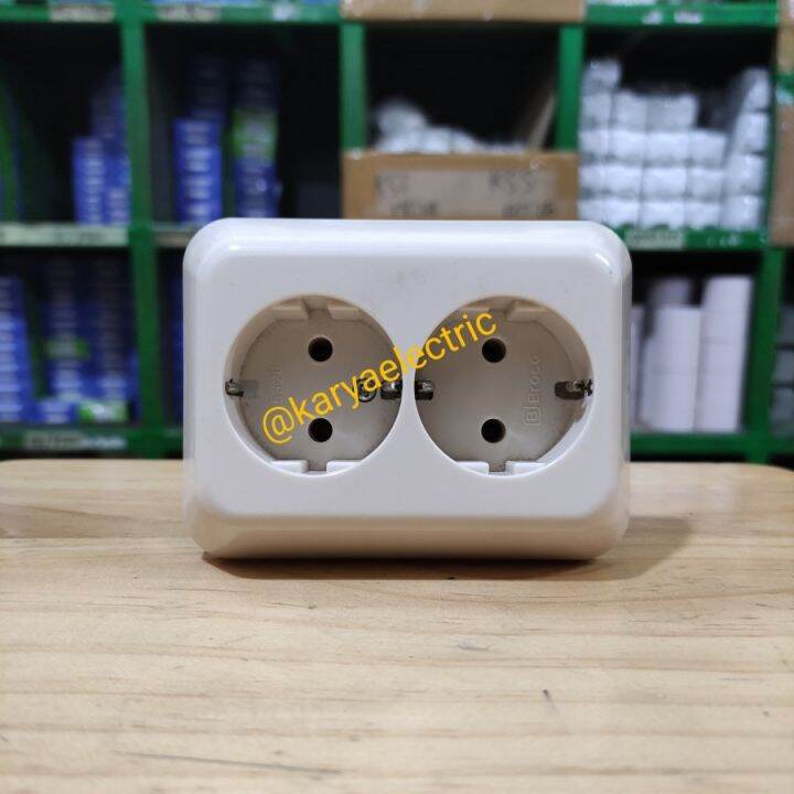 STOP KONTAK BROCO TANAM INBOW IB GRACIO 2LUBANG CREAM | Lazada Indonesia