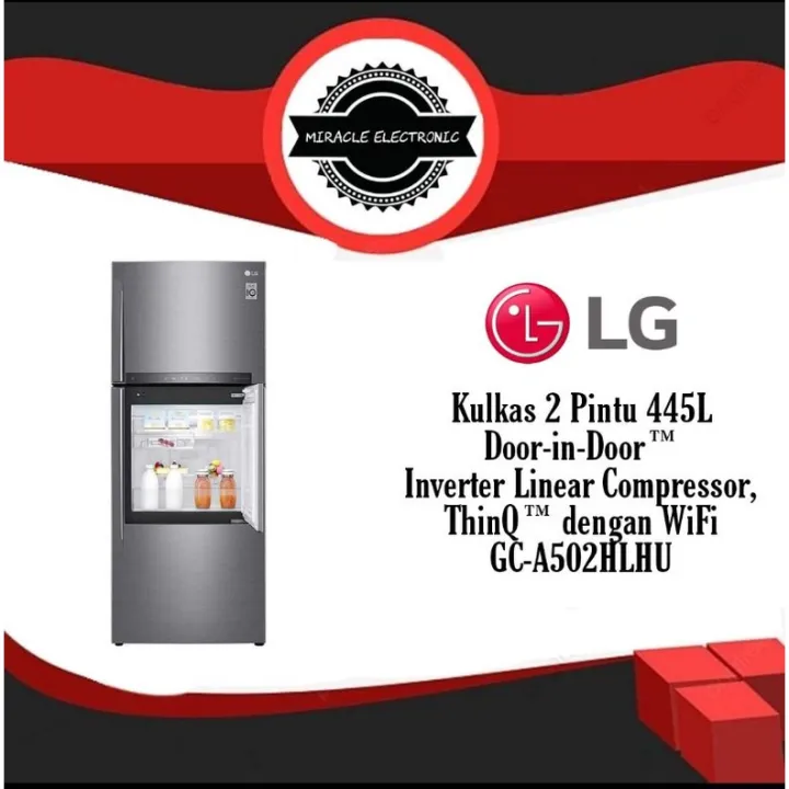 LG GC-A502HLHU - Kulkas 2 Pintu 445L Door in Door Inverter Linear | Lazada Indonesia