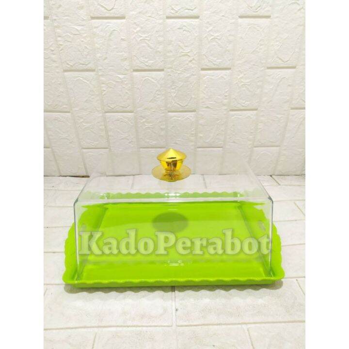 Tempat Bolu Persegi Cantik - Tempat Kue Transparan - Tempat Roti Mika ...