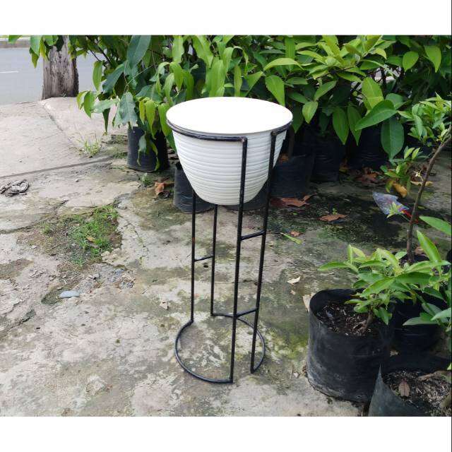 Rak standing pot bunga alien kaki double diameter 21&24cm tinggi 60cm ...