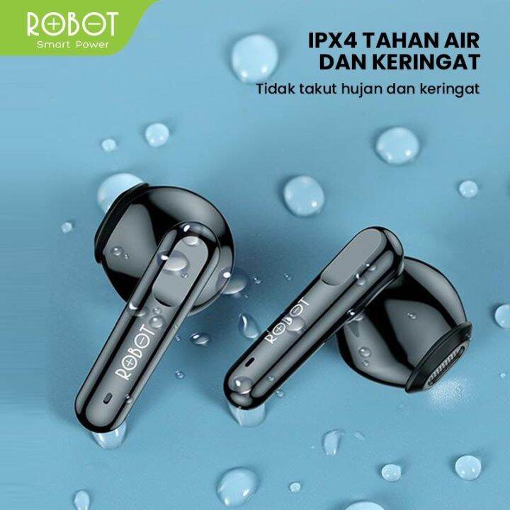 Robot Earphone Airbuds T10 Waterproof IPX4 Semi-In-Ear TWS Wireless ...