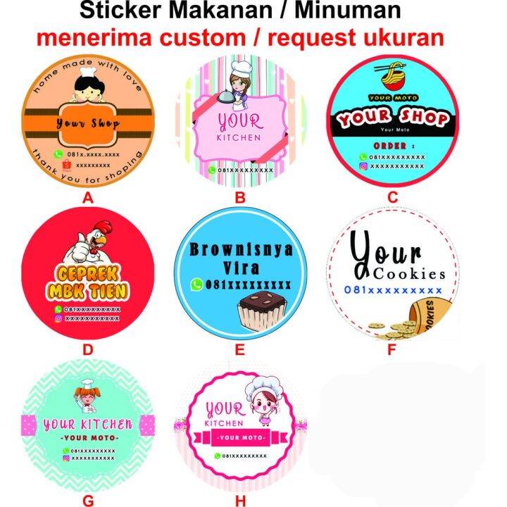STIKER LABEL BULAT MINUMAN MAKANAN - PRODUK KEMASAN MURAH | Lazada ...