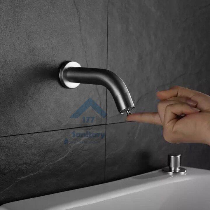 Kran TEMBOK Stainless 304 tekan ON OFF mini T17- keran air wudhu unik ...