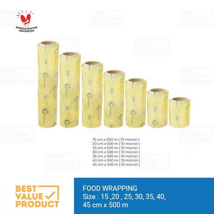 Plastik Cling Wrap 25x500 FOOD GRADE Food Wrapping 25 cm x 500 meter ...