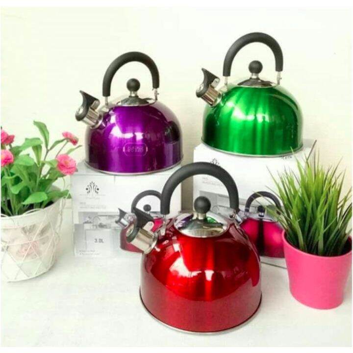 TEKO SIUL 3 Liter CERET BUNYI KETTLE STAINLESS STEEL WARNA | Lazada Indonesia