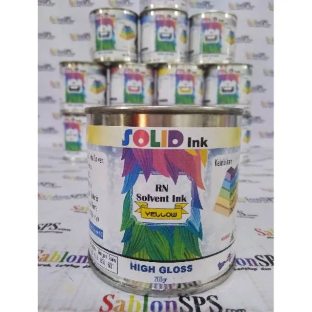 Tinta Sablon PVC Solvent Based 200 gr Yellow Kertas/ Vinyl/ Akrilik ...