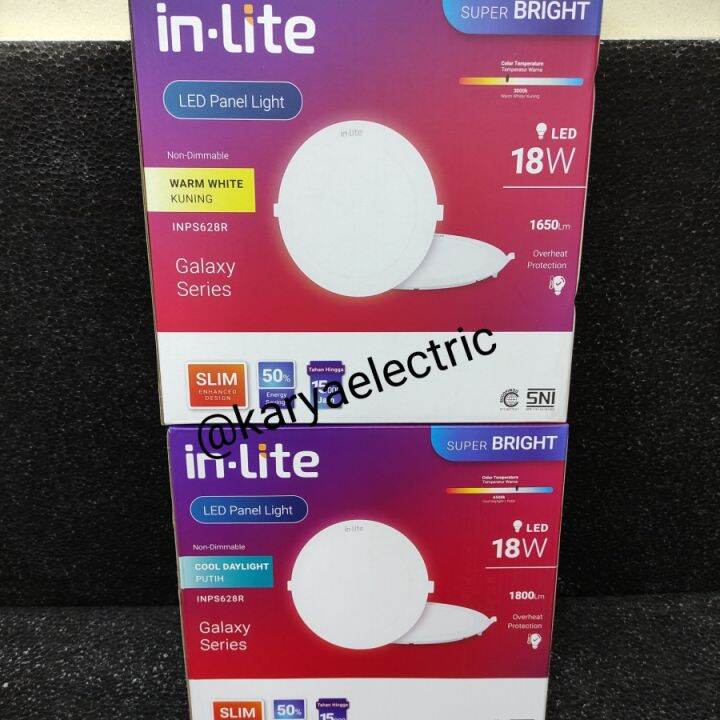 LAMPU PANEL LED DOWNLIGHT BULAT IN-LITE INLITE 18WATT INBOW INPS628R ...