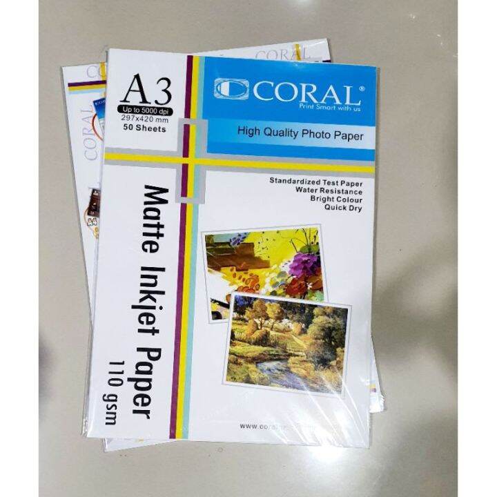 Kertas inkjet A3 Coral Inkjet Paper 110gsm A3 | Lazada Indonesia