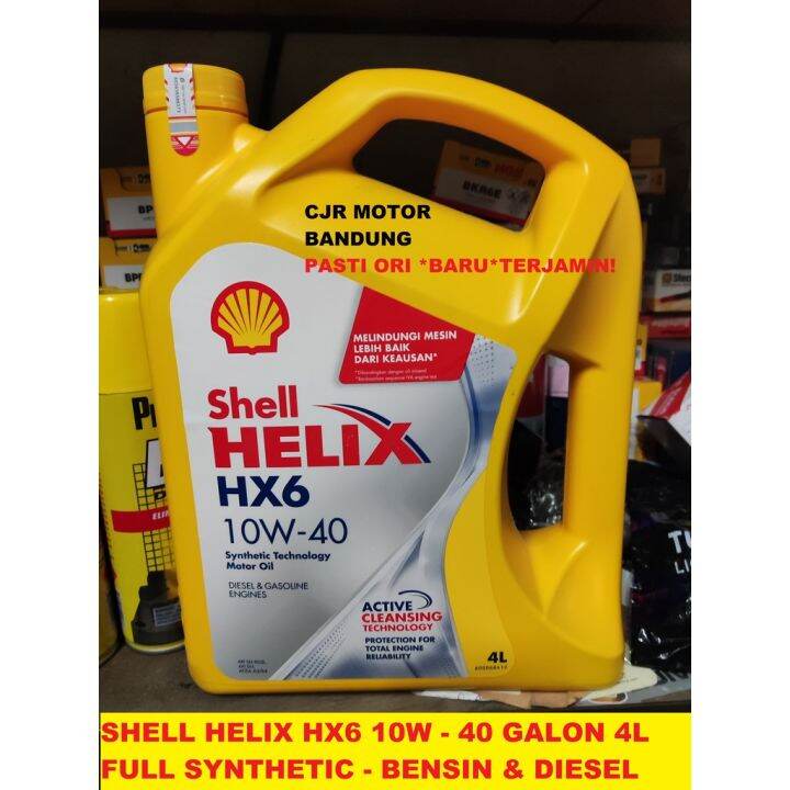 Oli Shell Helix HX6 10w 40 kemasan galon 4L oli mobil bensin diesel ...