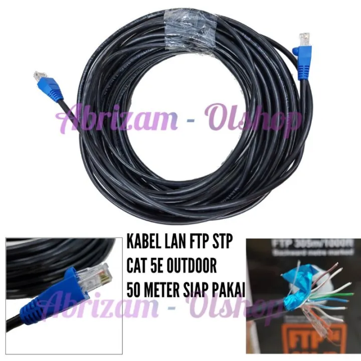 KABEL LAN FTP STP CAT5E OUTDOOR 50 METER SIAP PAKAI | Lazada Indonesia