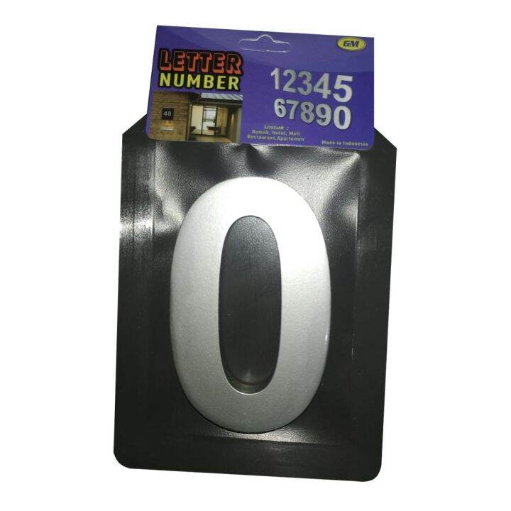 GM LABEL ANGKA ACRYLIC NO 0 SILVER | Lazada Indonesia