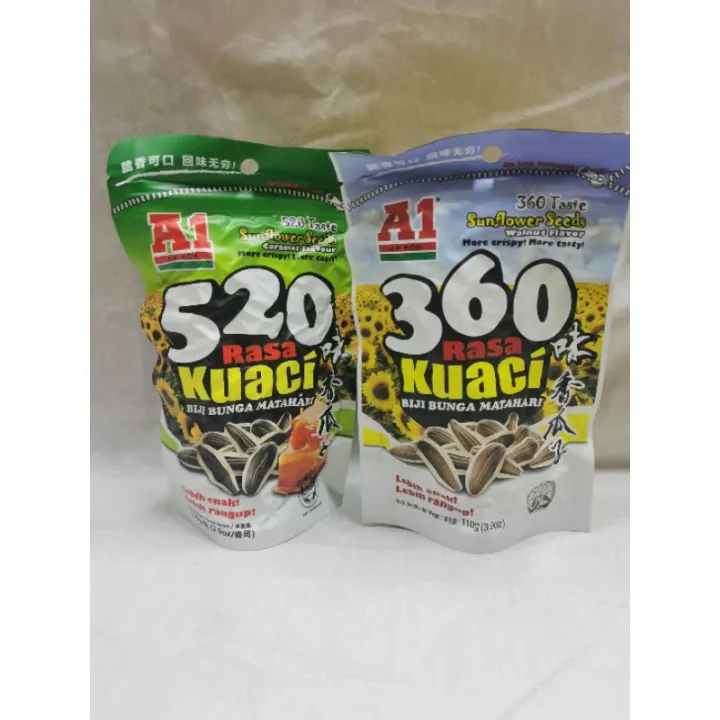 A1 360/520 Kuaci biji Buaga Matahari rasa Walnut/caramel 110g | Lazada