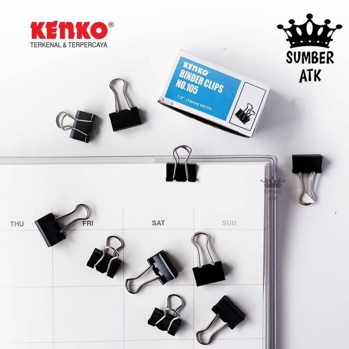 BINDER CLIP KENKO No.105 / Jepitan Kertas - 1 Box isi 12 pcs | Lazada ...
