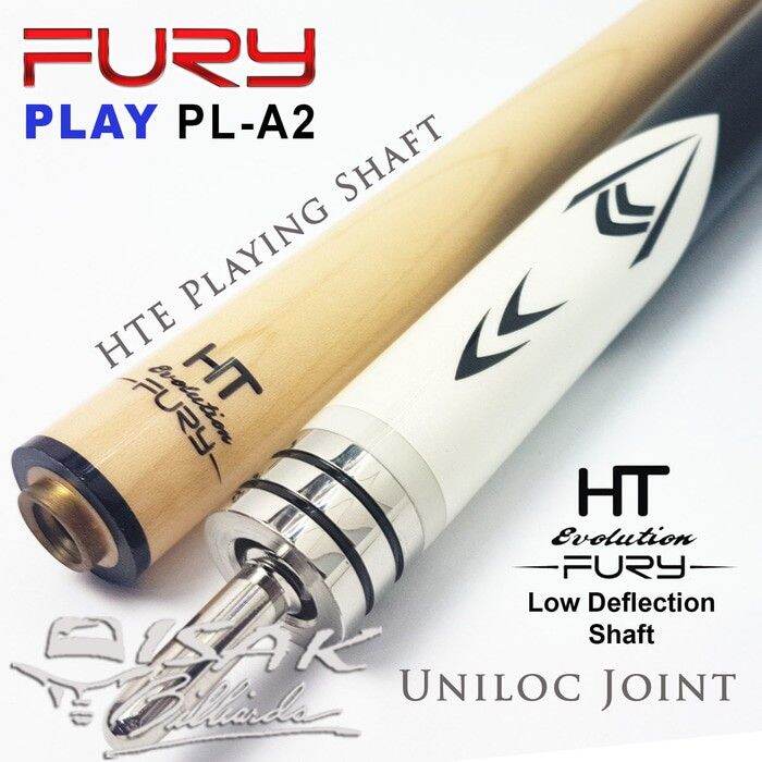 Fury PLA2 Play Cue - Uniloc Low Deflection Billiard Stick Biliar Stik ...