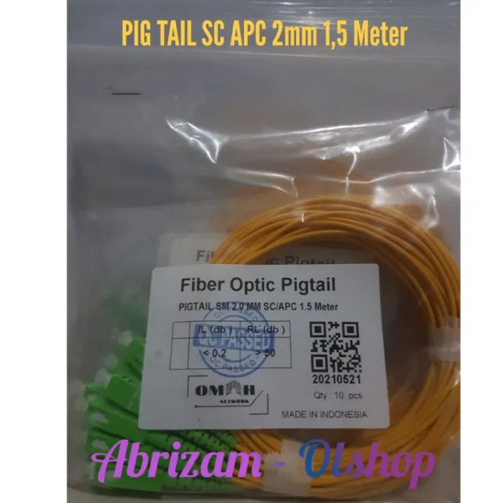 PIG TAIL FIBER OPTIK / PIGTAIL SM 2mm 1,5 Meter SC APC FIBER OPTIC FTTH ...