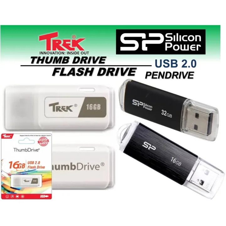 Trek Silicon Power Pendrive 16GB 32GB USB 2.0 Pen Drive Flash Drive ...