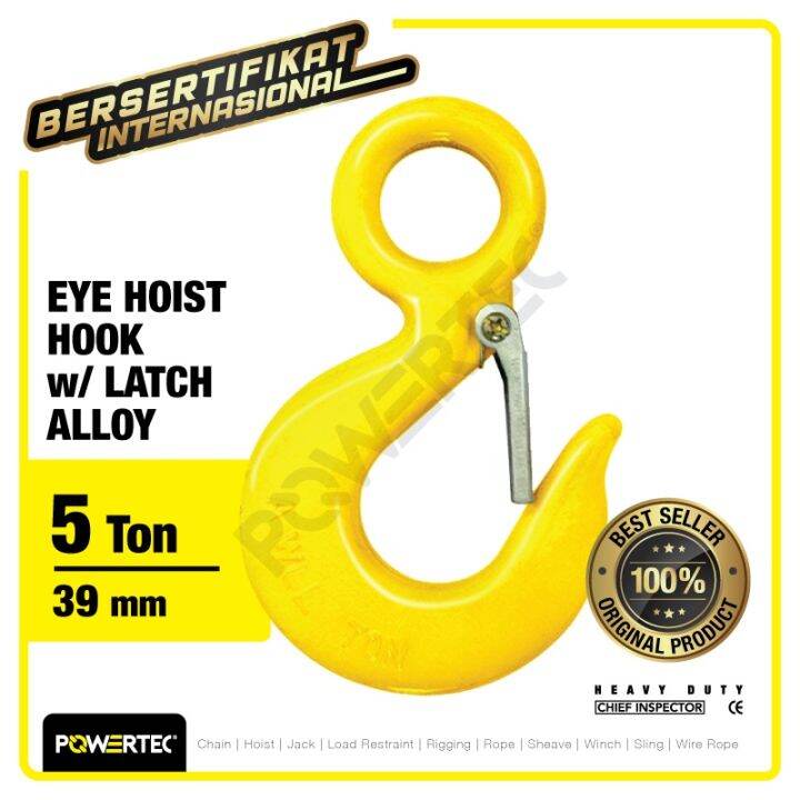 Eye Hoist Hook with Latch Alloy 5 Ton POWERTEC | Lazada Indonesia