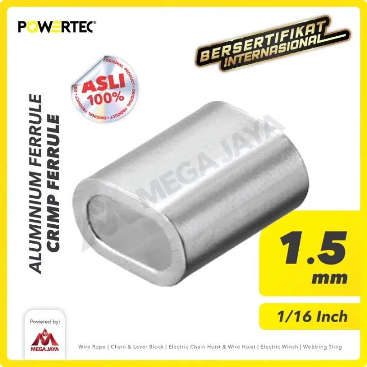 Aluminium Ferrule / Crimp Ferrule 1.5mm POWERTEC | Lazada Indonesia