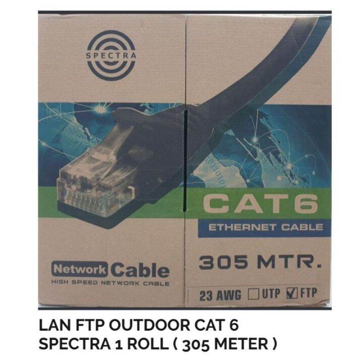 Kabel LAN Spectra CAT 6 FTP / STP Outdoor 1 Roll 305 Meter | Lazada ...
