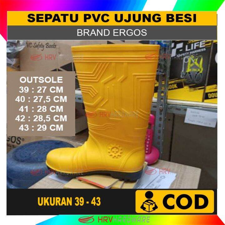 SEPATU PROYEK SAFETY BOOT ERGOS STEEL TOE UJUNG BESI SNI | Lazada Indonesia