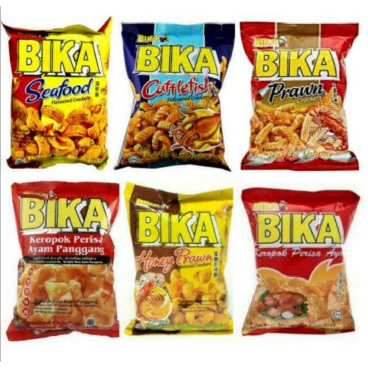 Bika Vegetable, prawn, cuttlefish, honey crab, seafood flavored snacks 60G | Lazada
