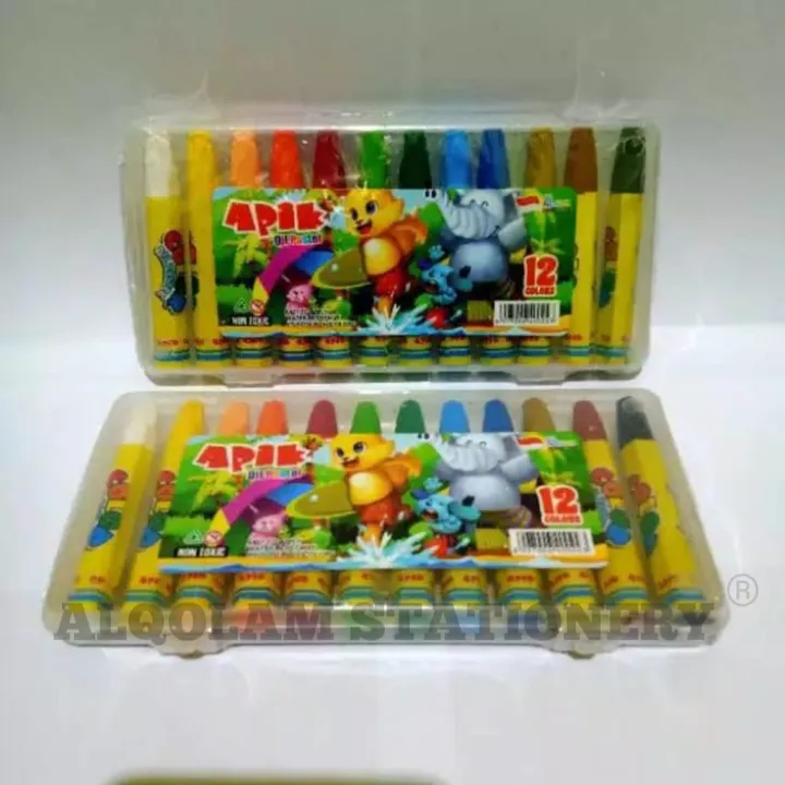 SATU SET ( 12 WARNA ) Oil Pastel Crayon Apik 12 Warna | Lazada Indonesia
