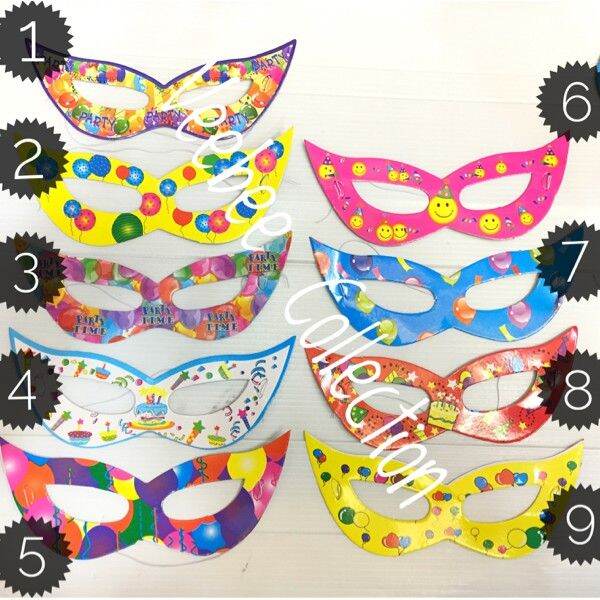 Topeng ulang tahun/ topeng pesta/topeng kertas | Lazada Indonesia