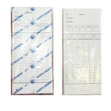 KARTU ABSEN / ABSENSI 100 LEMBAR (PACK) UNTUK MESIN ABSEN CHECK LOCK ...