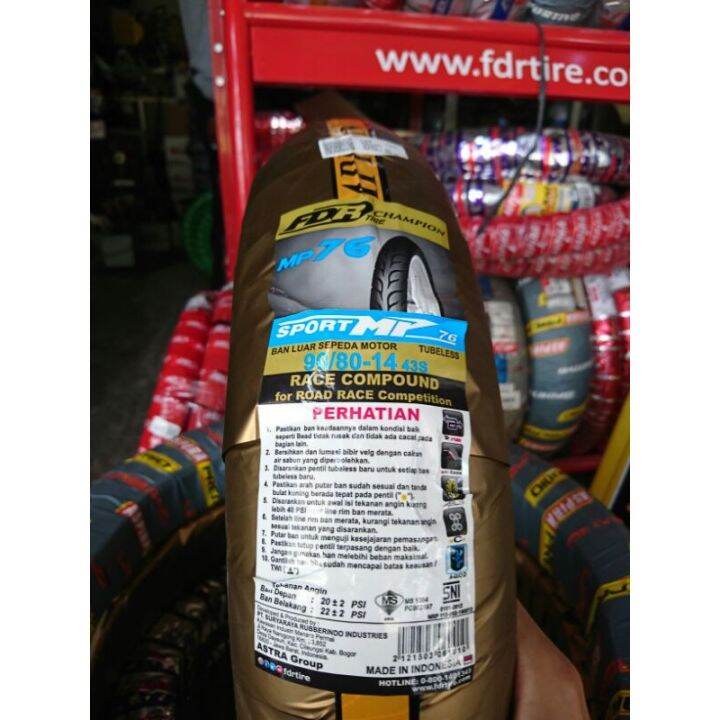 FDR Sport MP76 90/80 Ring 14 Ban Motor Balap Racing soft compound MP 76 ...