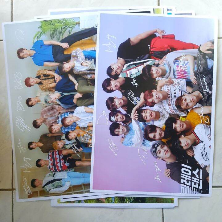 POSTER SEVENTEEN DENGAN TANDA TANGAN UKURAN A3+ | Lazada Indonesia