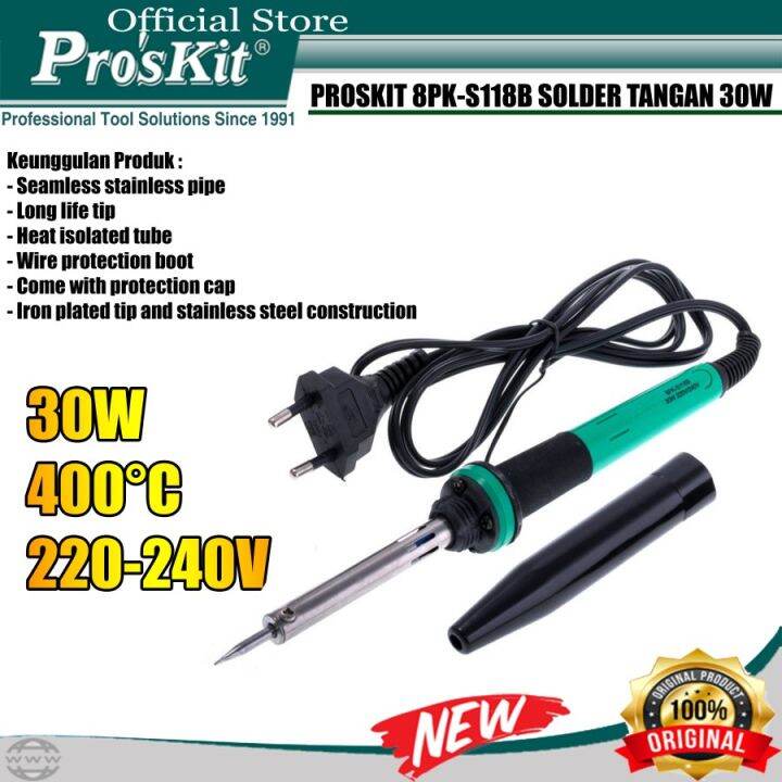 Pro'skit Soldering Iron 30W 220240V Proskit 8PK-S118B-30 Solder Tangan 30W Original | Lazada ...