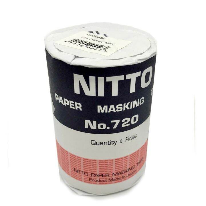 เทปนิตโต(NITTO) PAPER MASKING TAPE NO.720(18MM*18M )บรรจุ5 ม้วน/แพ็ค ...