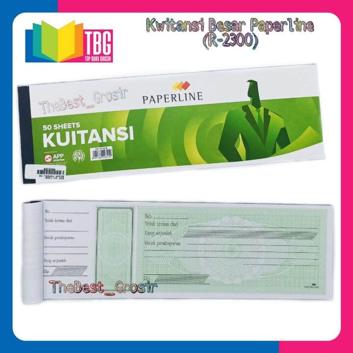 1PCS (50 LEMBAR) KWITANSI BESAR PAPERLINE/ KUITANSI LEBAR/ BUKTI ...
