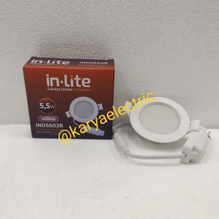 LAMPU PANEL SLIM DOWNLIGHT IN LITE INLITE LED INDS602R 5,5WATT INBOW ...