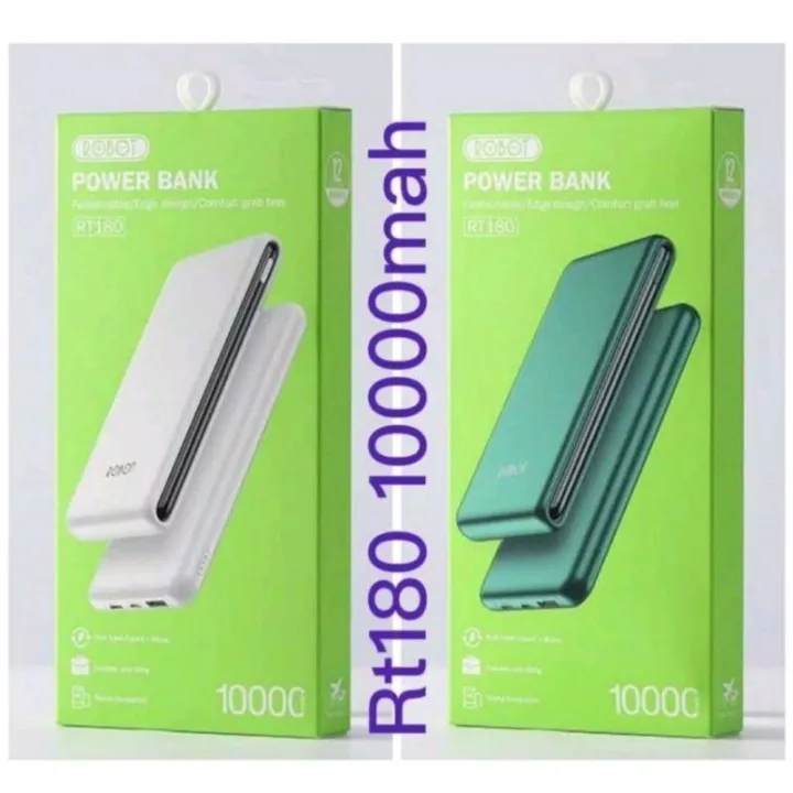 Power Bank ORIGINAL Robot RT180 10000mAh Dual Input Port Type-C & Micro ...