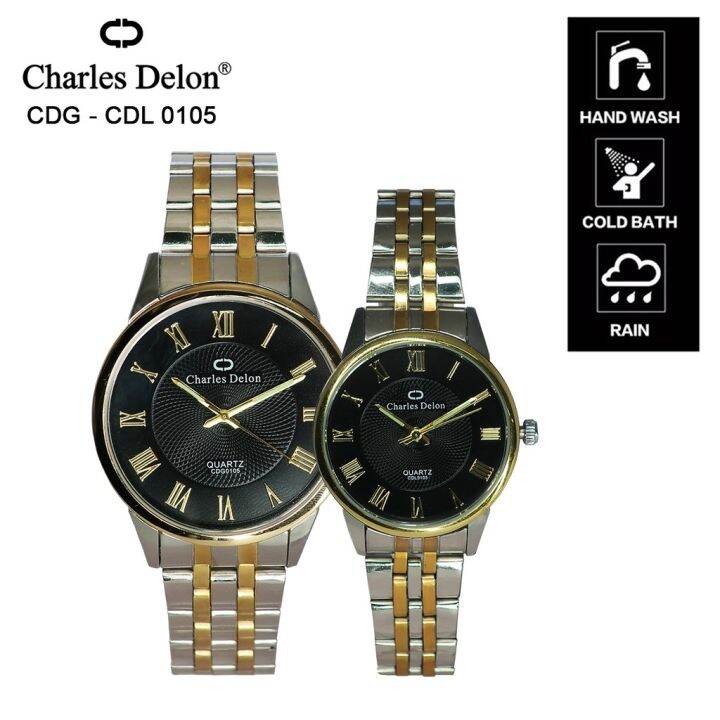 Jam Tangan Rantai Couple Charles Delon Original Bonus Kotak 0105 RK ...