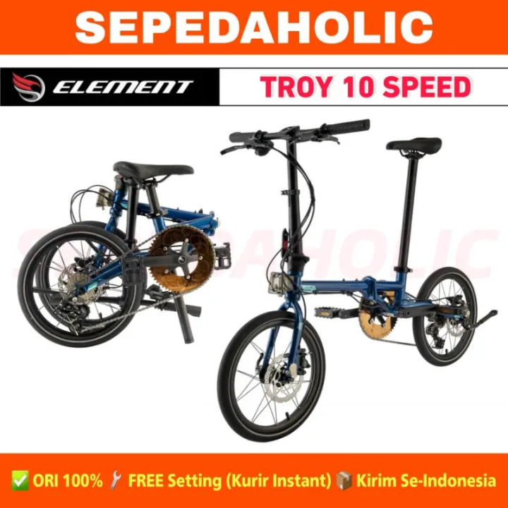 Sepeda Lipat ELEMENT TROY 10 Speed 16 Inch Chromoly New 2022 Garansi ...