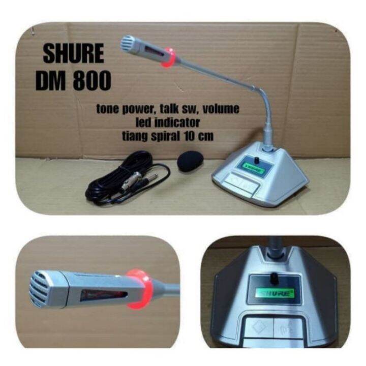 MIC MEJA PODIUM MEETING SHURE MICROPHONE DM800 BISA BELL BISA NON BELL ...