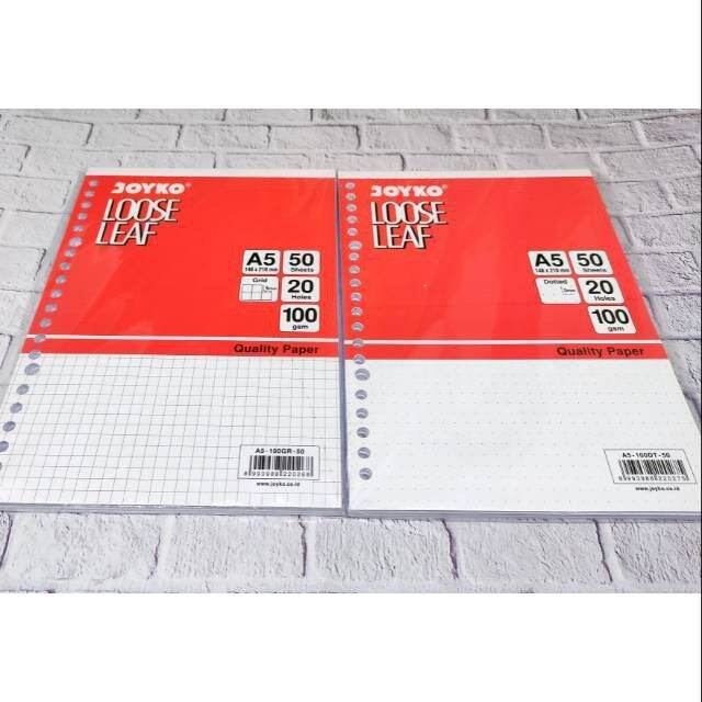 (PACK) Loose Leaf / Kertas Binder / Binder File Dotted Grid A5 50 Lembar - Joyko MURAH | Lazada ...