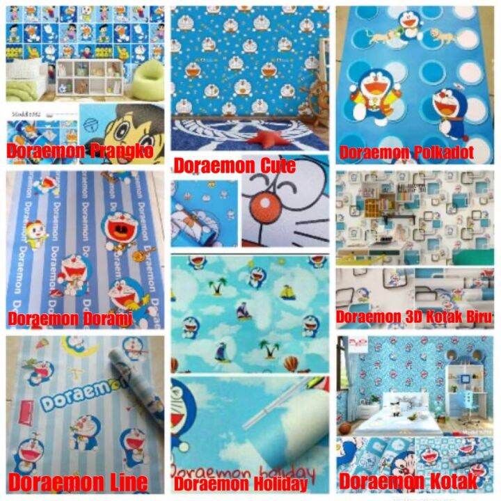 Wallpaper dinding Helo Kity Keropi / wallsticker 45 cm x 10 m doraemon hello kitty TERBAIK ...