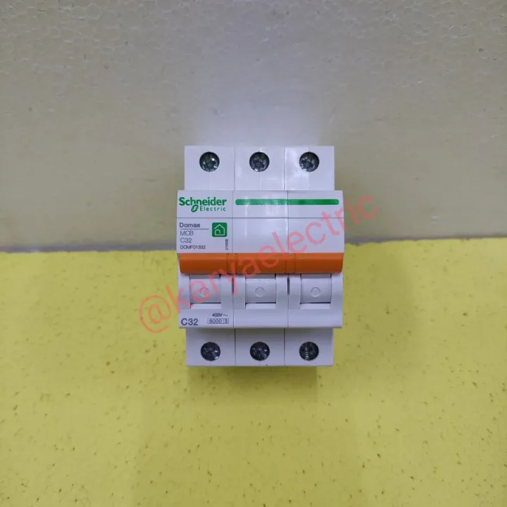 MCB SCHNEIDER 3PHASE 32AMPERE 3P 32A 3 PHASE 32 AMPERE DOMAE ORIGINAL | Lazada Indonesia