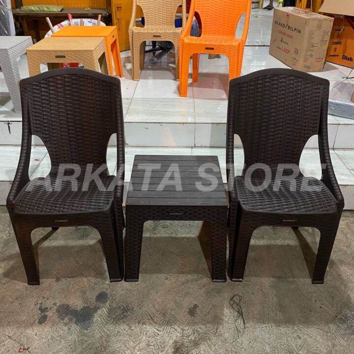 1 Set 2 Kursi Kursi Pangeran Napolly PRC-221 RA + Meja Mapan Napolly ...