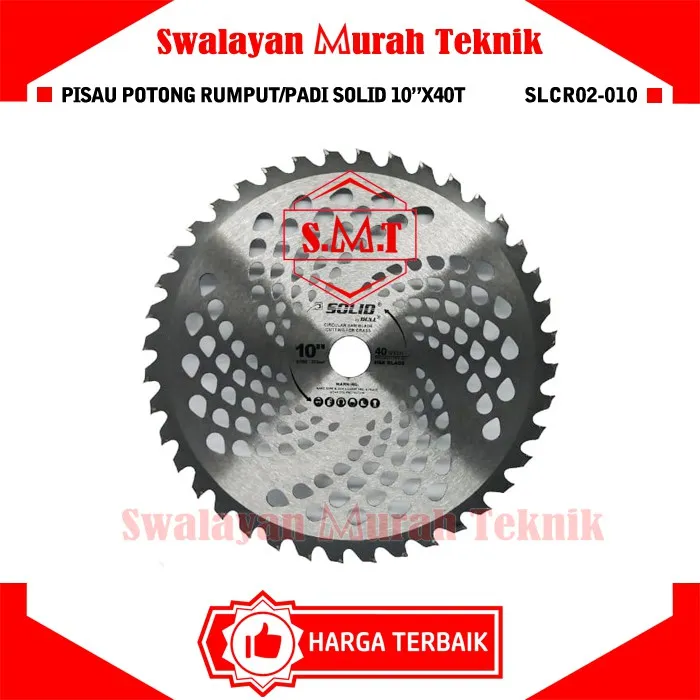 Mata Pisau Potong Rumput Padi SOLID 10x40T Blade Mesin Brush Cutter ...