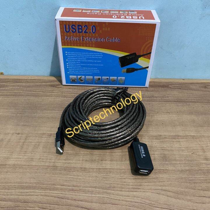 Kabel USB 2.0 Extension Active 10M Perpanjangan USB 10 Meter Aktif XBT ...
