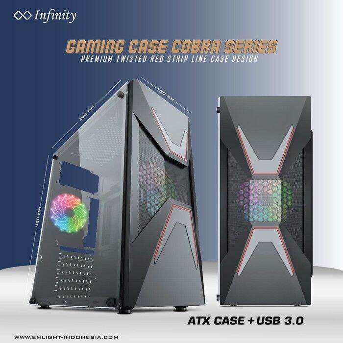 CASING INFINITY COBRA - ATX, mATX GAMING CASE - INCLUDE 1 FAN | Lazada ...